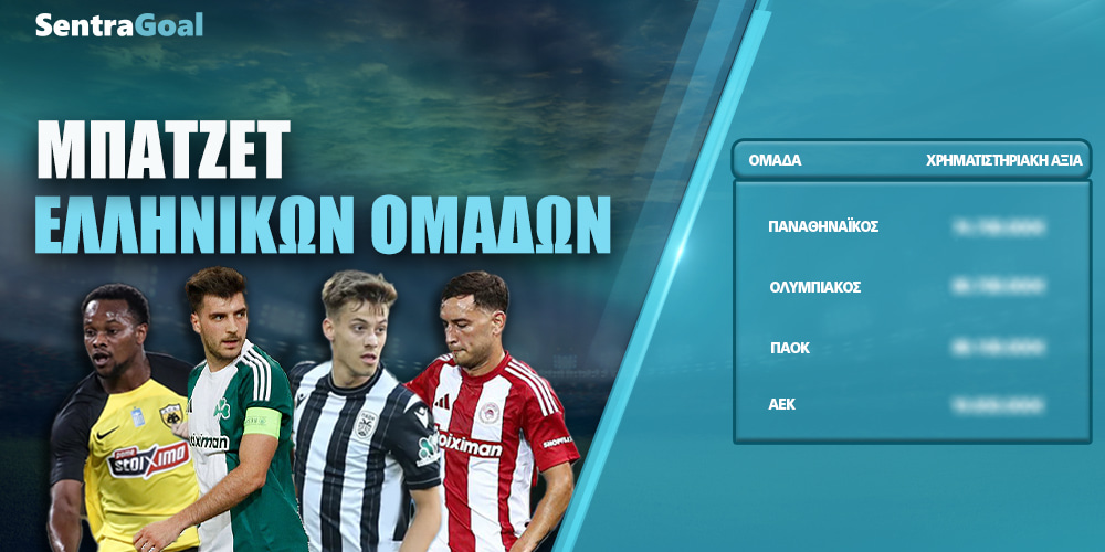 Μπάτζετ Ελληνικών Ομάδων | Η χρηματιστηριακή αξία των ρόστερ